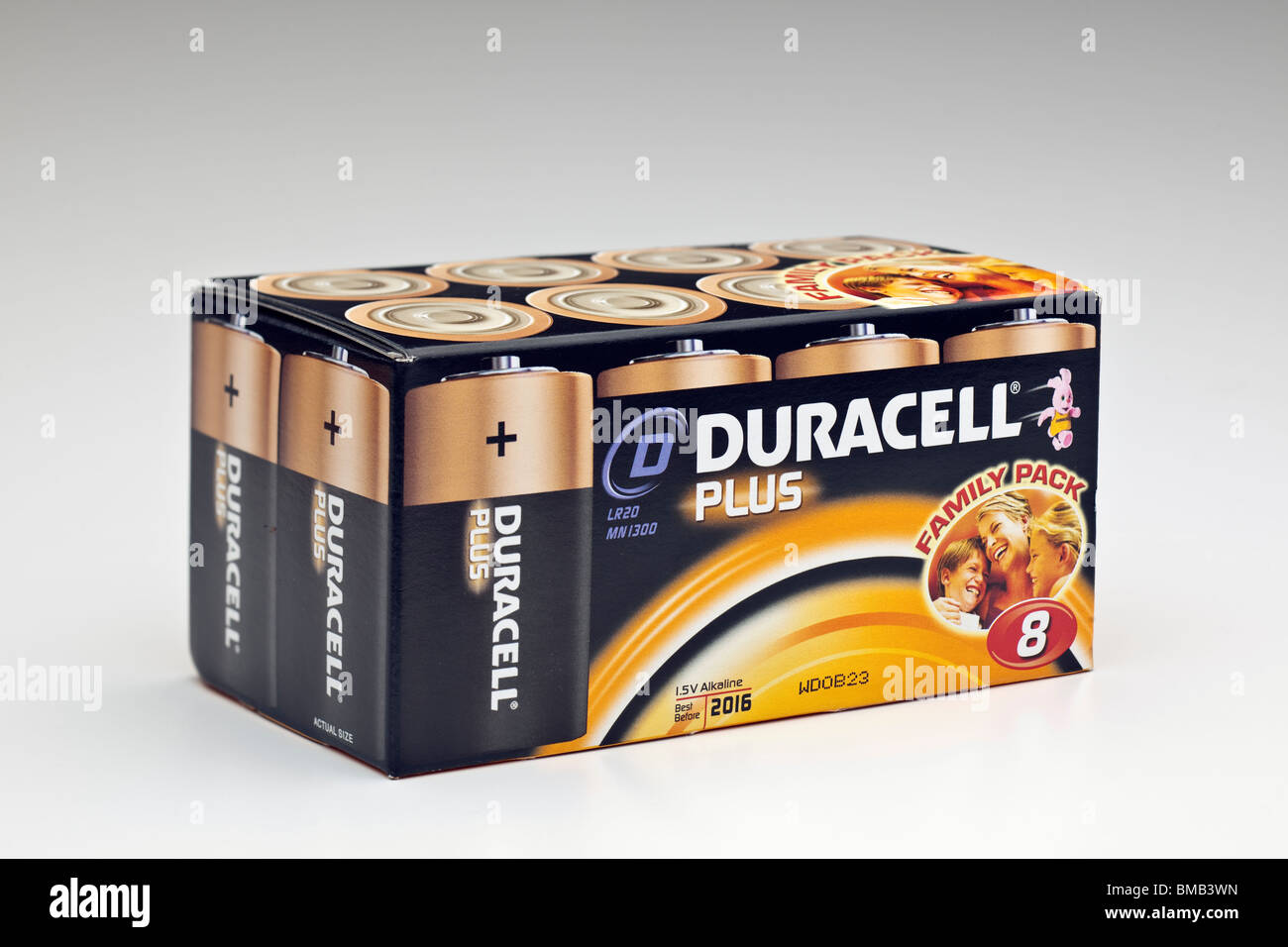 Box of eight Duracel Plus LR20 mn1300 1.5v alkaline batteries Stock ...