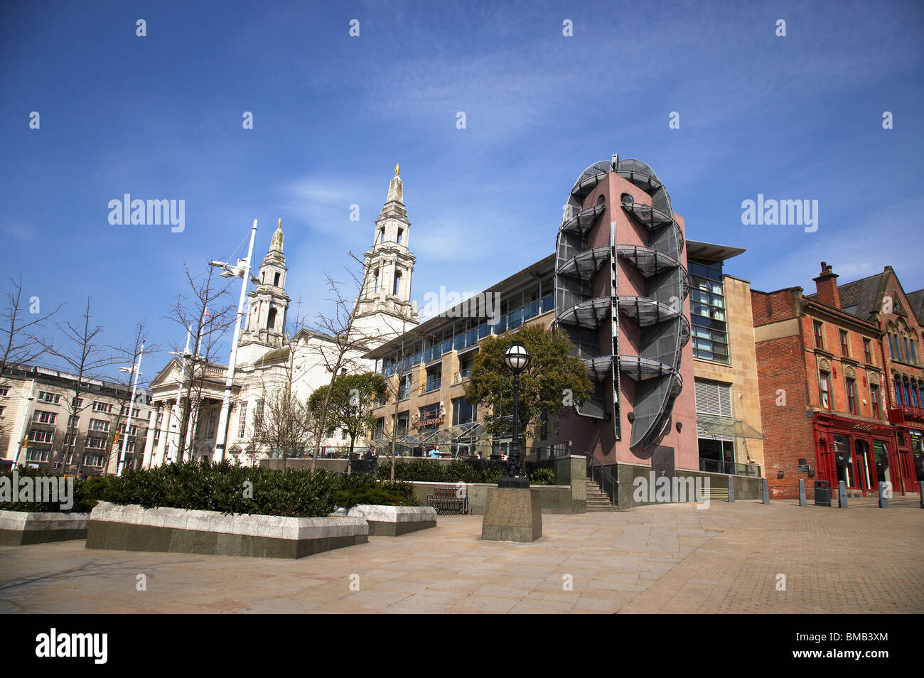 Millenium Square with Cuthbert Brodrick pub in Leeds UK Stock Photo - Alamy