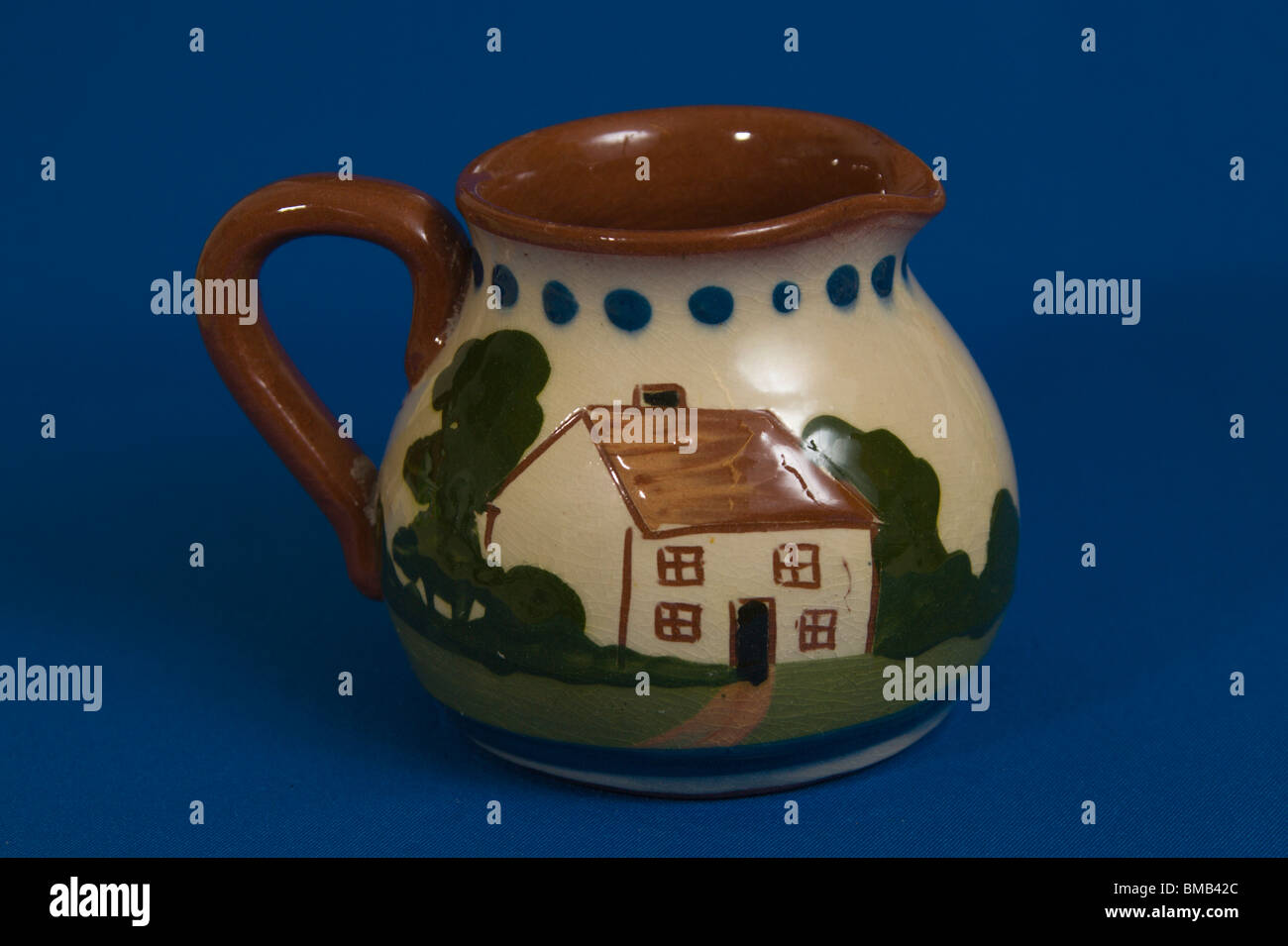 mottoware Devon ware large jug Stock Photo - Alamy