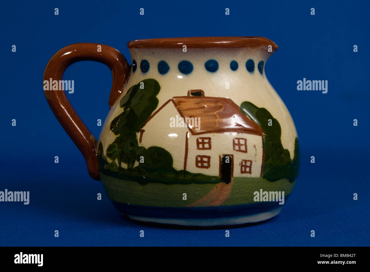 mottoware Devon ware large jug Stock Photo - Alamy