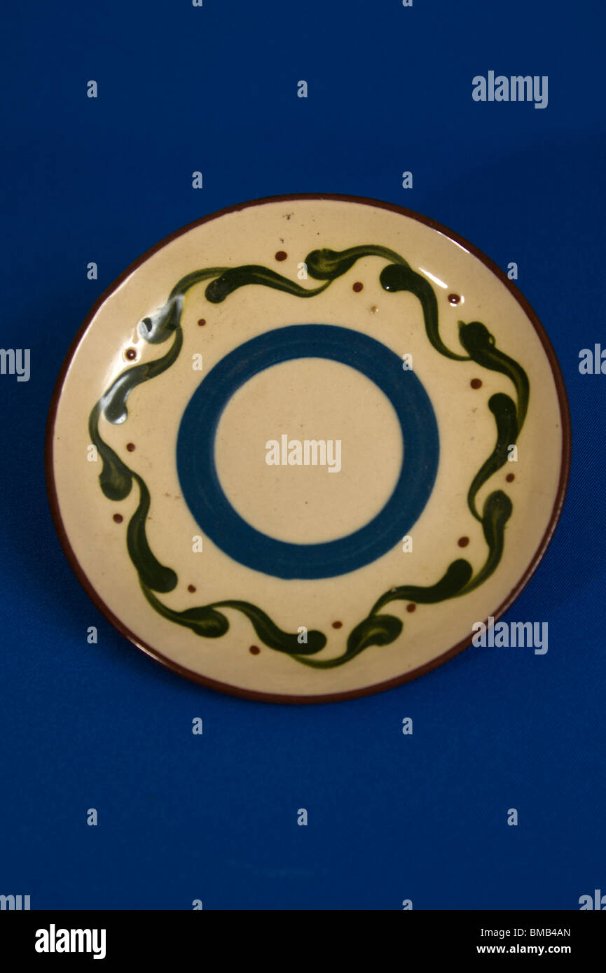 mottoware Devon ware saucer Stock Photo - Alamy