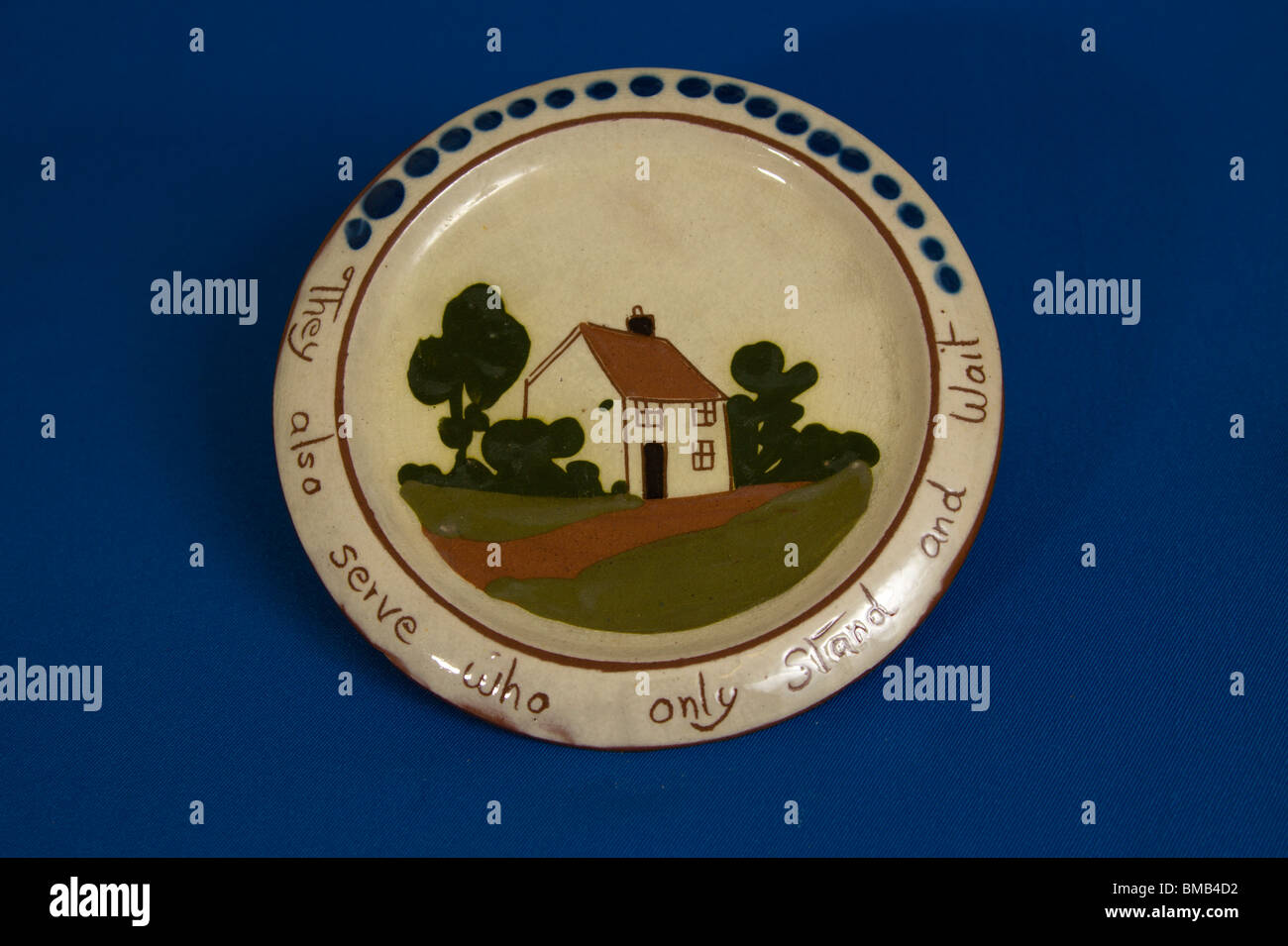 mottoware Devon ware plate Stock Photo - Alamy
