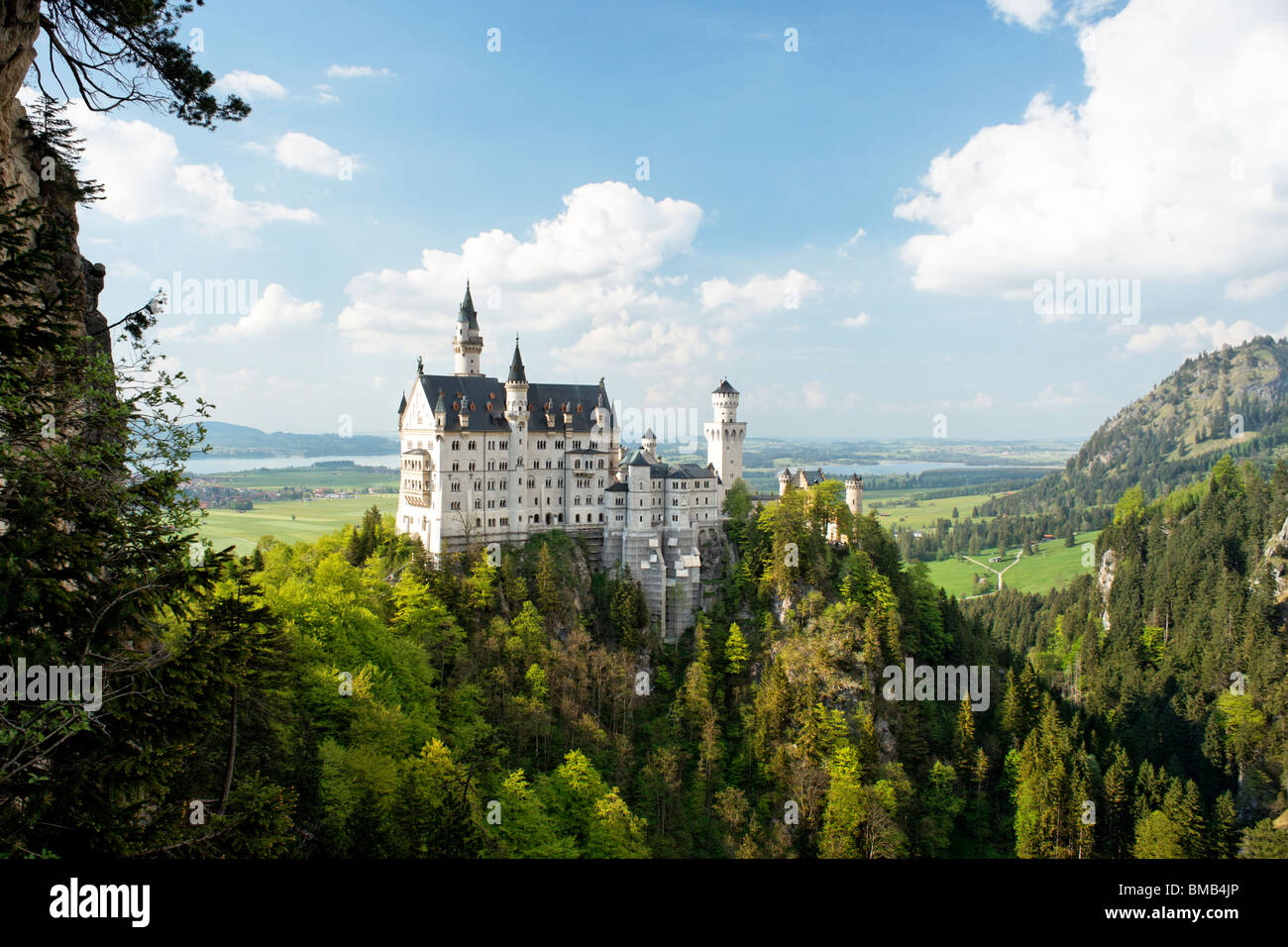Neuschwanstein Castle, Bavaria, Germany. Wide view Stock Photo - Alamy