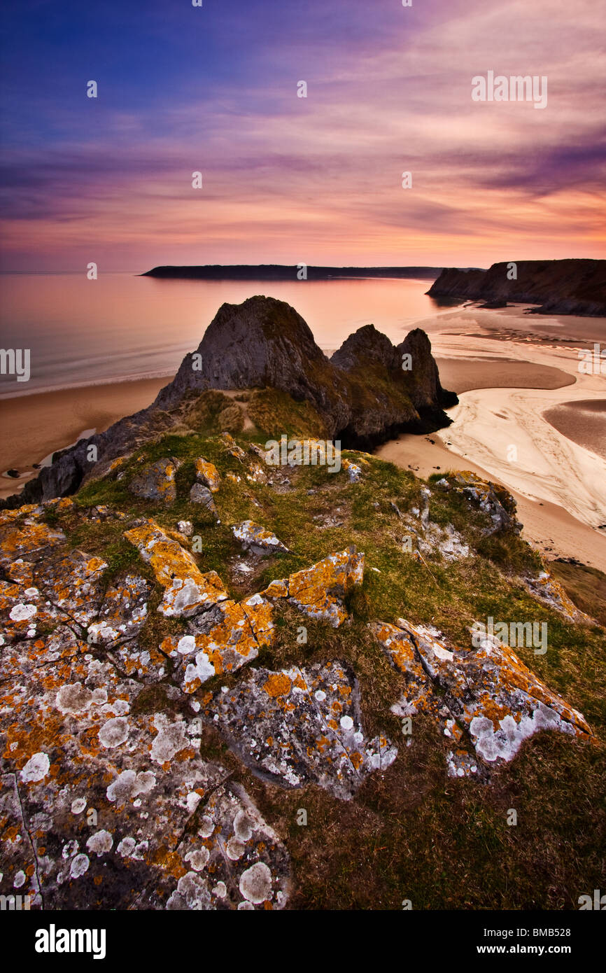 Three Cliffs Bay Stock Photo - Alamy
