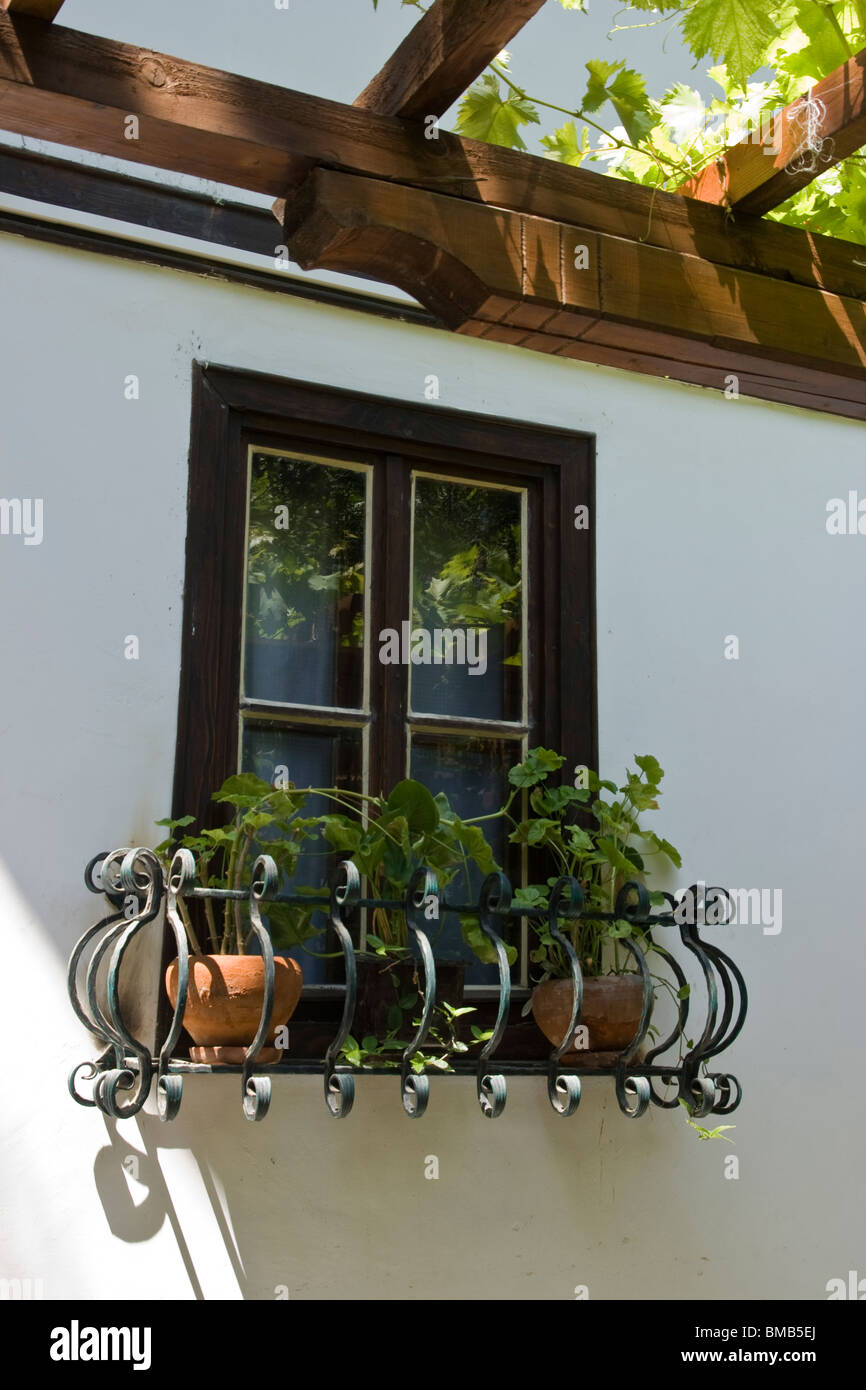 Decorated window, old architectural heritage, Balkans, Bulgaria ...