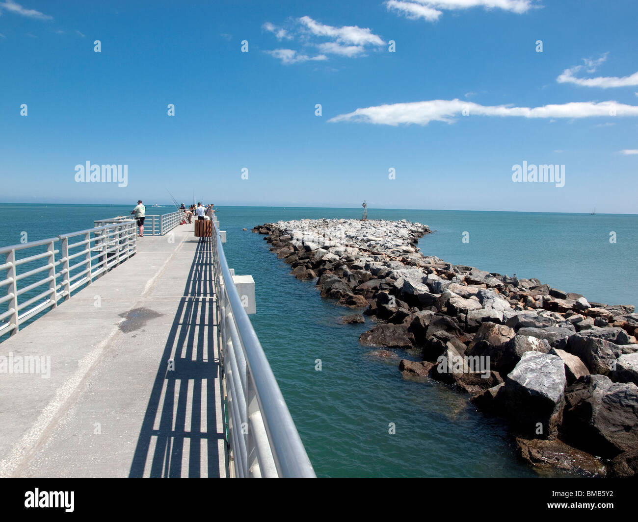 Fishing Jetty at the entrance to Port Cavaveral just South of the Cape ...