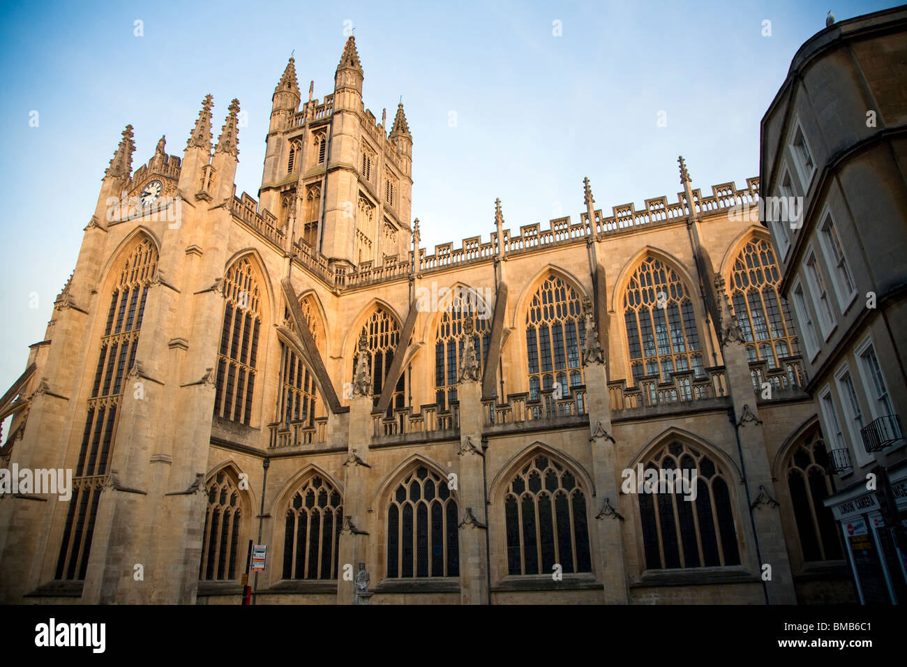 The Abbey church late evening sun, Bath Stock Photo - Alamy