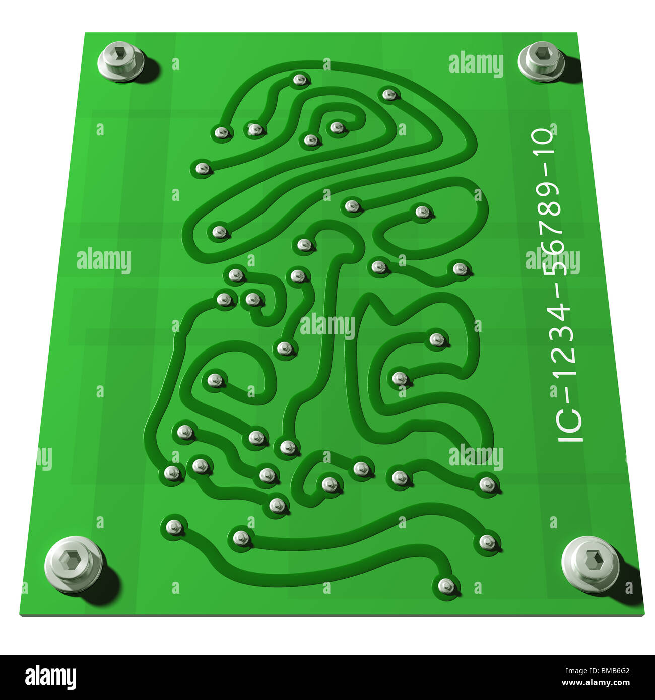 Electronic circuit board with connections in the form of a fingerprint ...