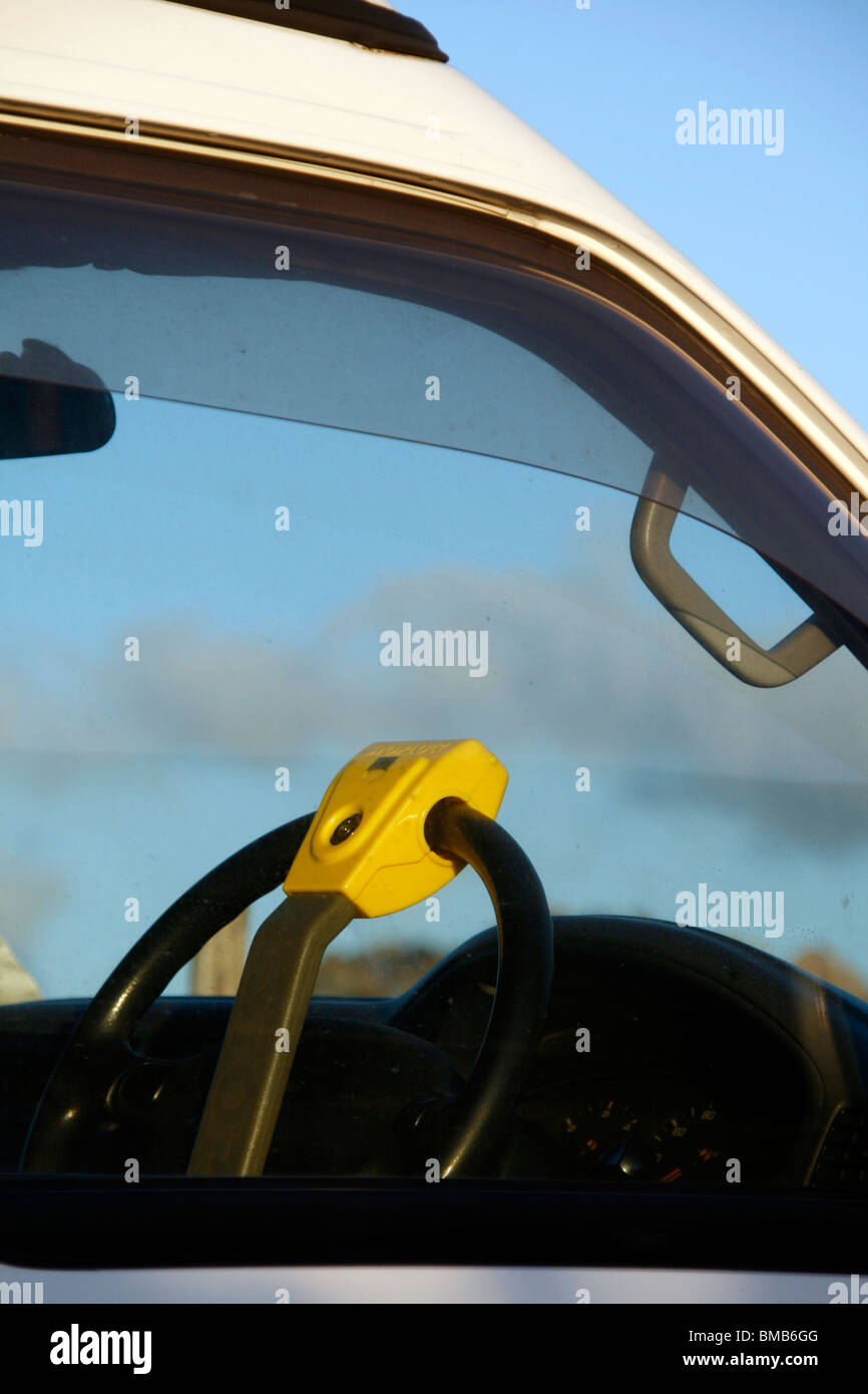 steering wheel lock in car Stock Photo - Alamy