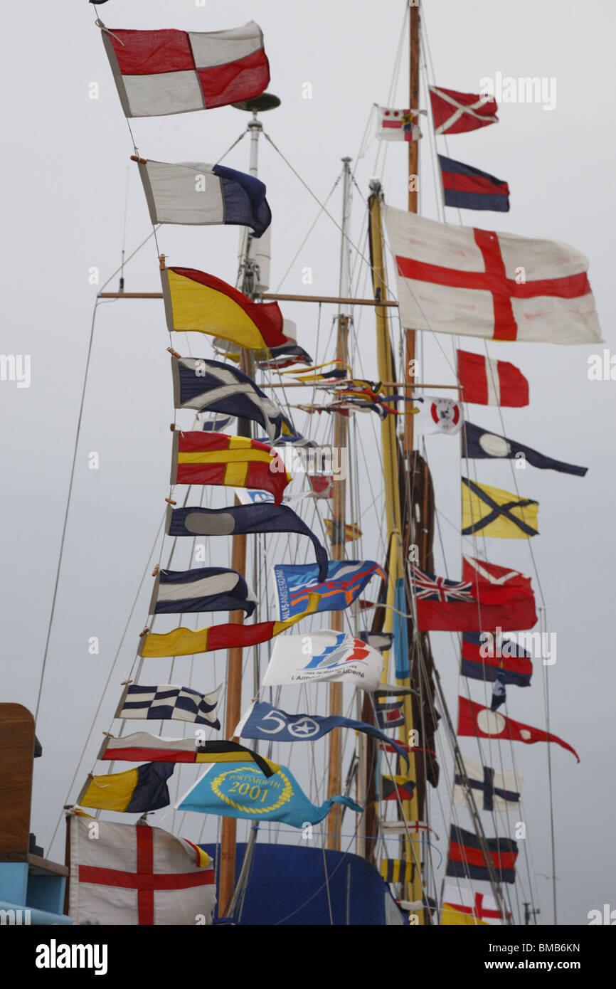 Small boats displaying flags and Pendants before departing across the ...