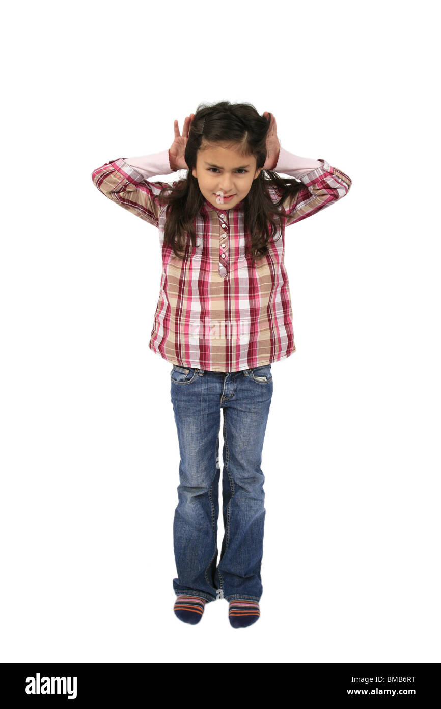 little girl eavesdropping Stock Photo - Alamy