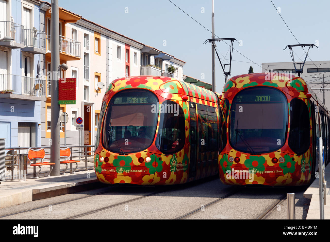 Tramway, line two, Montpellier, Languedoc-Roussillon, France Stock ...