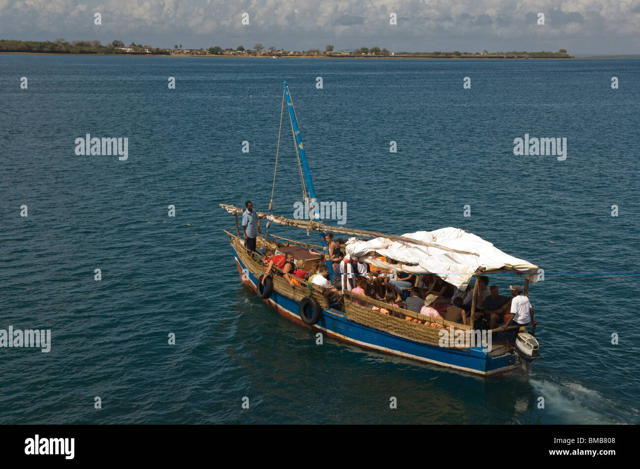 dhows with tourists cross to Wasini island, Shimoni, Kenya Stock Photo ...