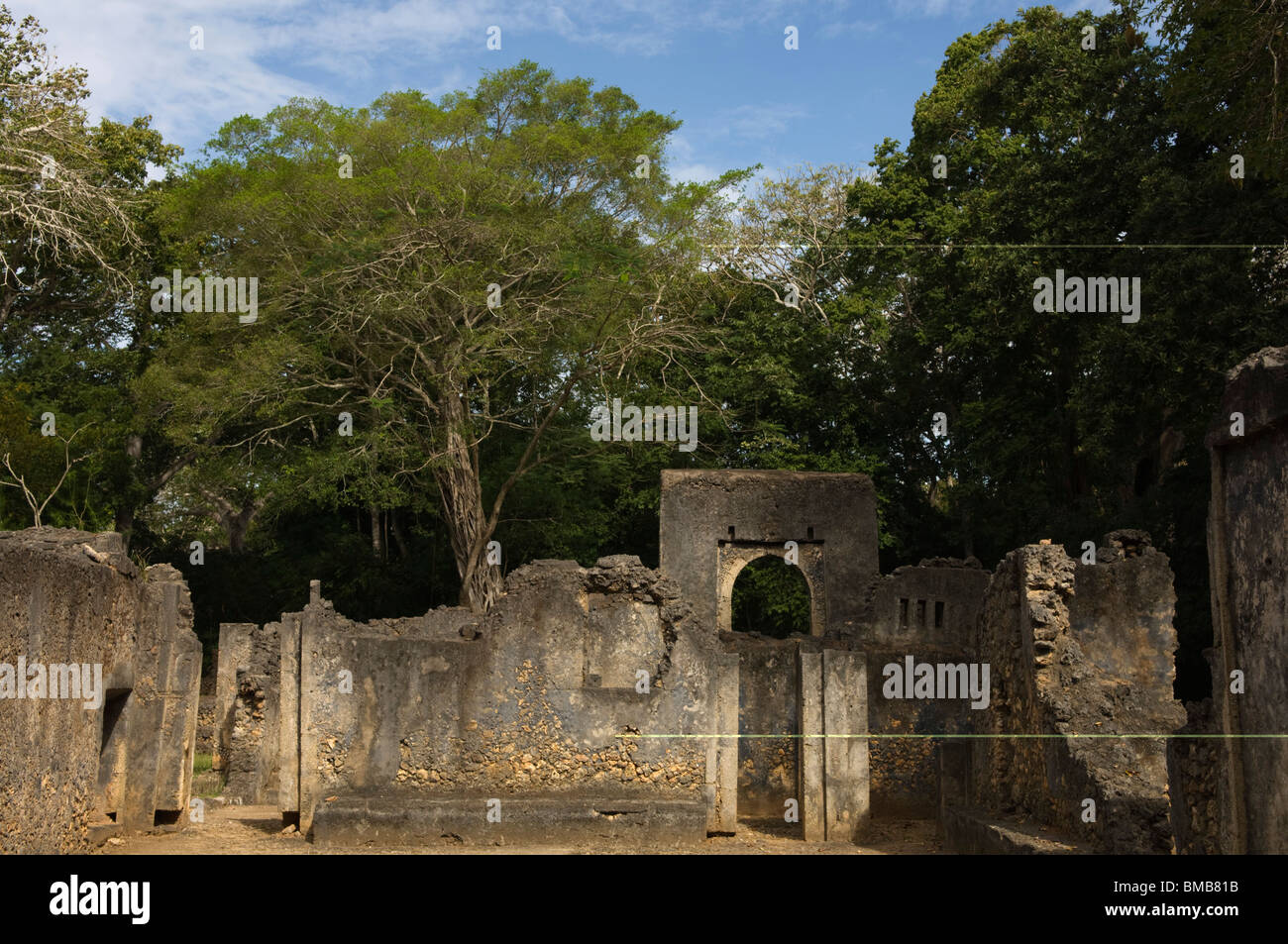 House of the sunken court, Gedi Ruins, Watamu, Kenya Stock Photo - Alamy