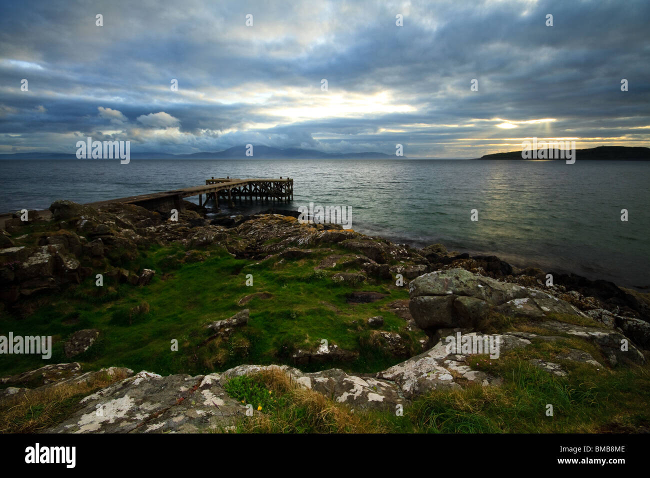 Portencross pier sunset, Ayrshire Stock Photo - Alamy