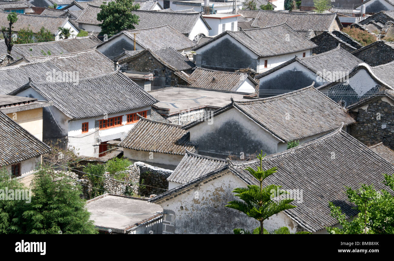 Roofs of houses typical of the region Dali Yunnan China Stock Photo - Alamy