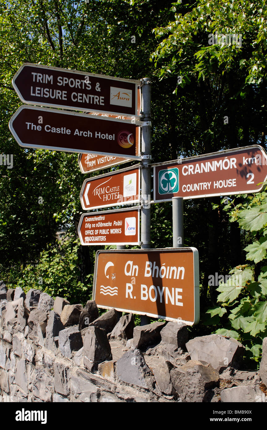 Irish signpost at Trim County Meath Ireland Stock Photo - Alamy