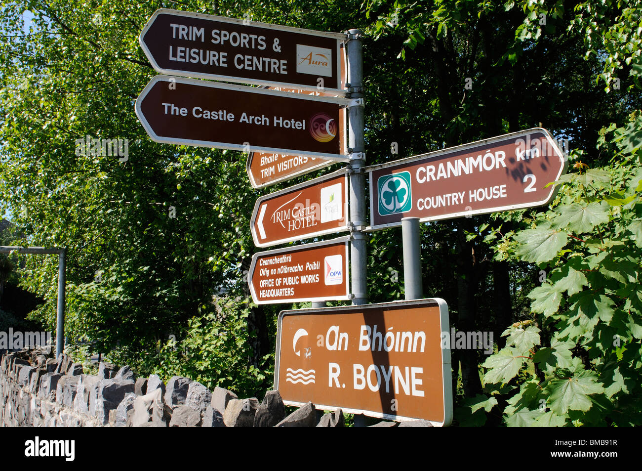 Irish signpost at Trim County Meath Ireland Stock Photo - Alamy