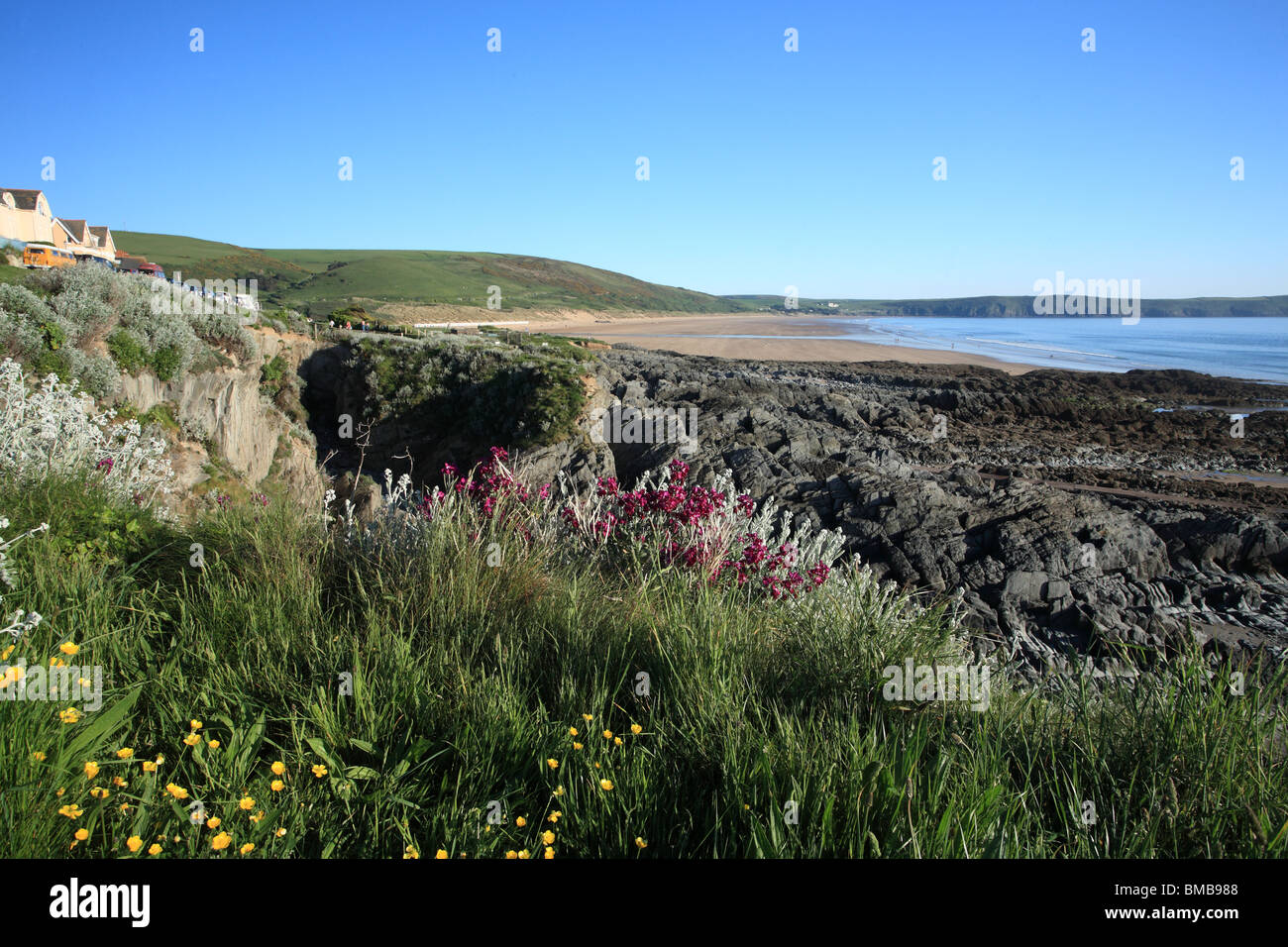 Woolacombe Bay beach, North Devon, England, UK Stock Photo - Alamy
