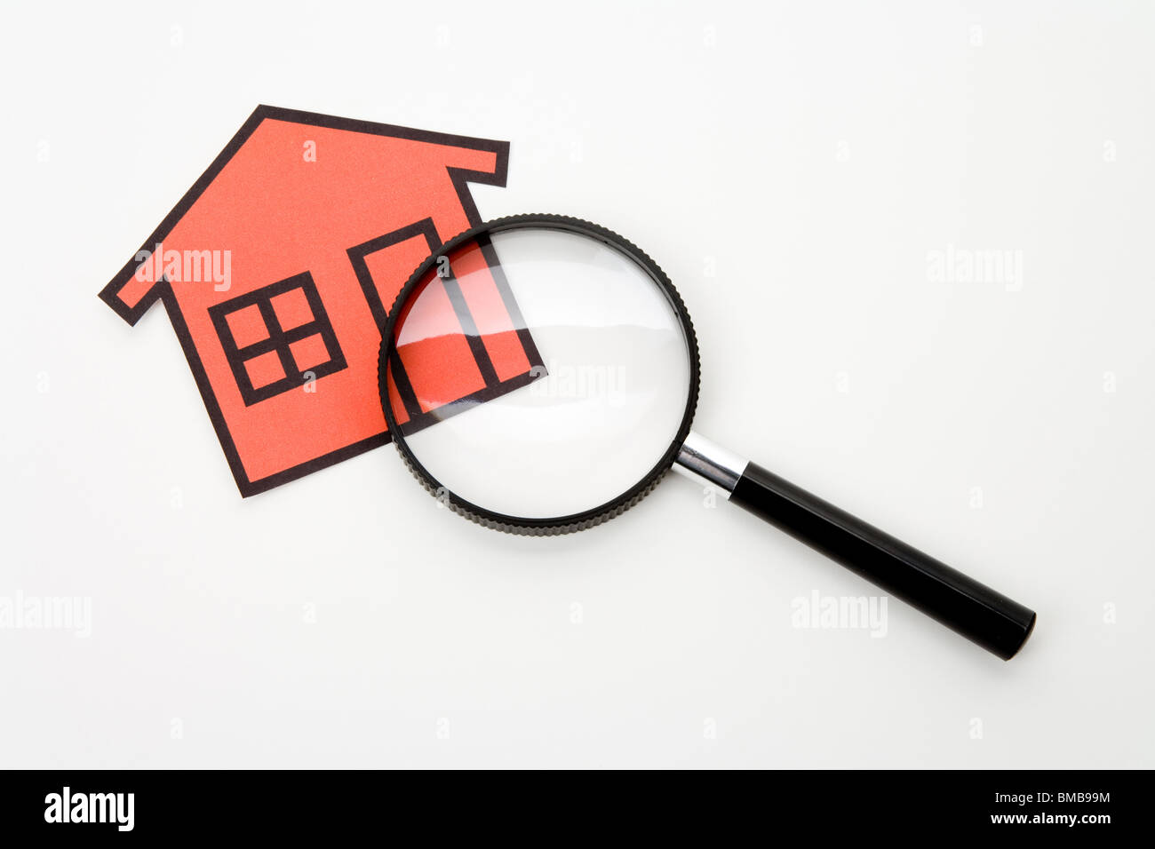 home sign and Magnifying Glass , Real Estate Concept Stock Photo - Alamy