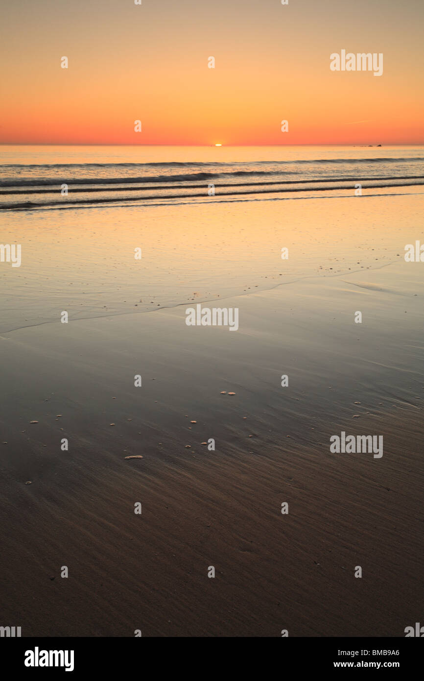 Sunset at Woolacombe bay, North Devon, England, UK Stock Photo - Alamy