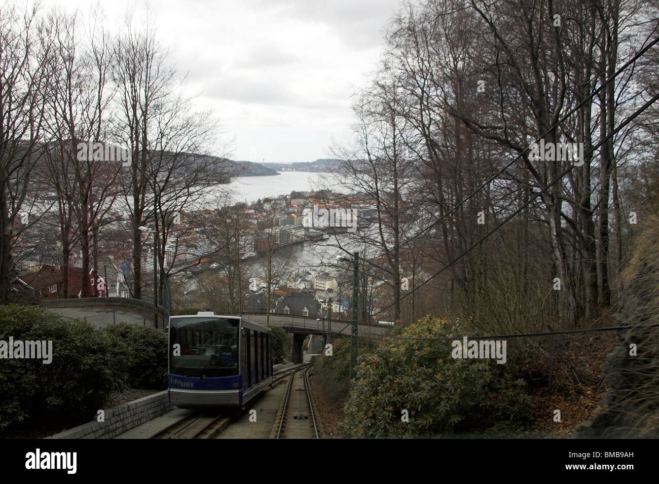 Floibanen funicular rail hi-res stock photography and images - Alamy
