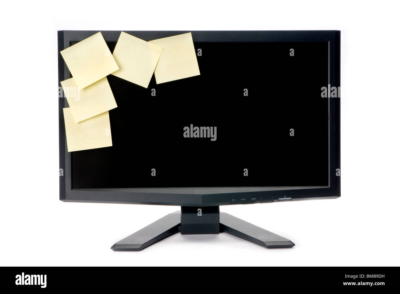 comupter monitor with post it note sticky note Stock Photo - Alamy
