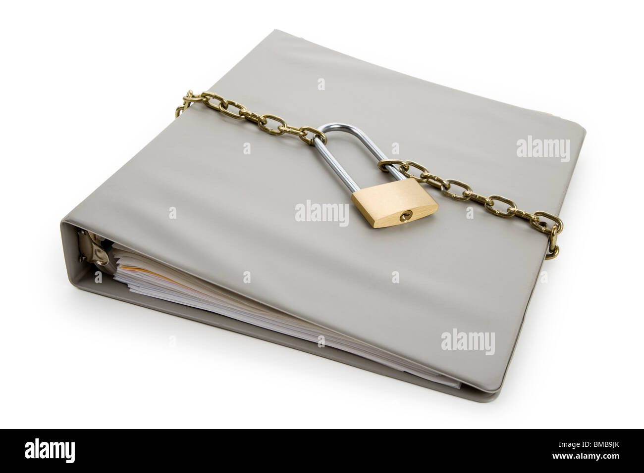 Lock and file folder, concept of Confidential Document Stock Photo - Alamy
