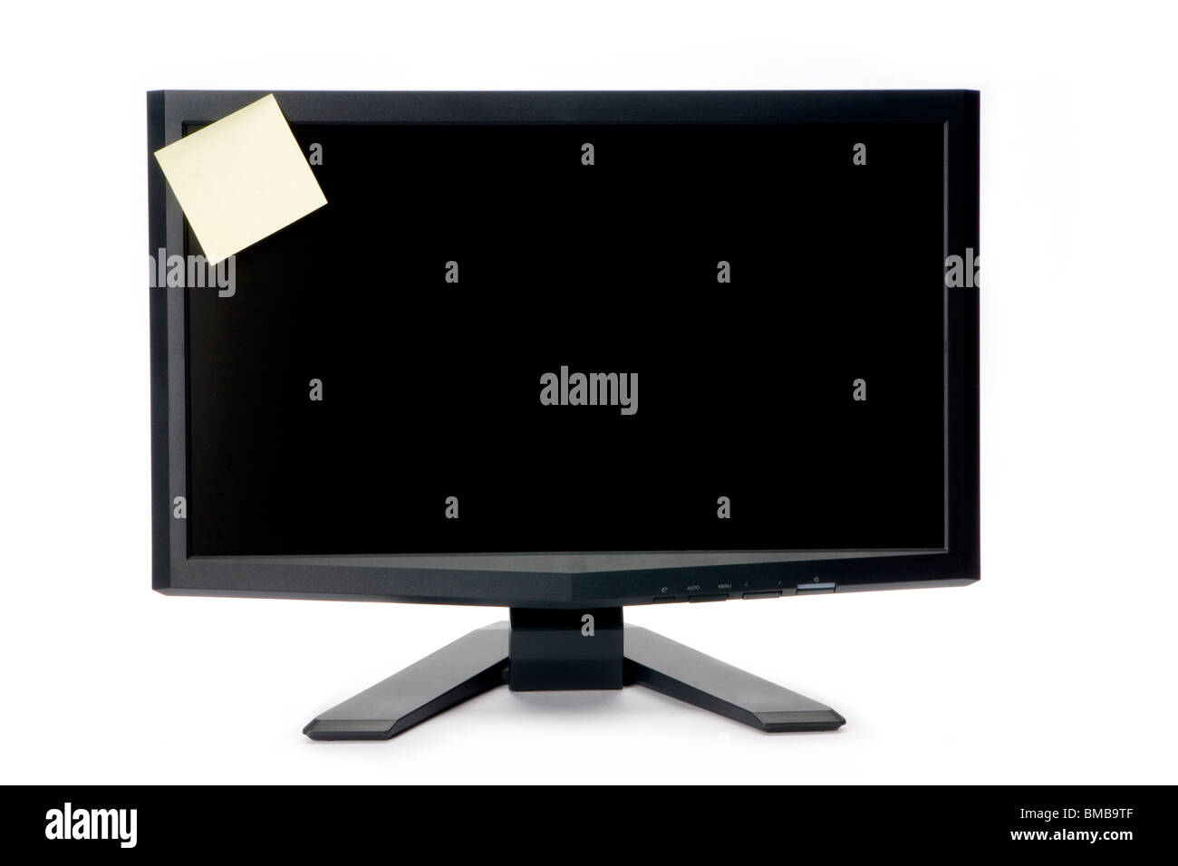 comupter monitor with post it note sticky note Stock Photo - Alamy
