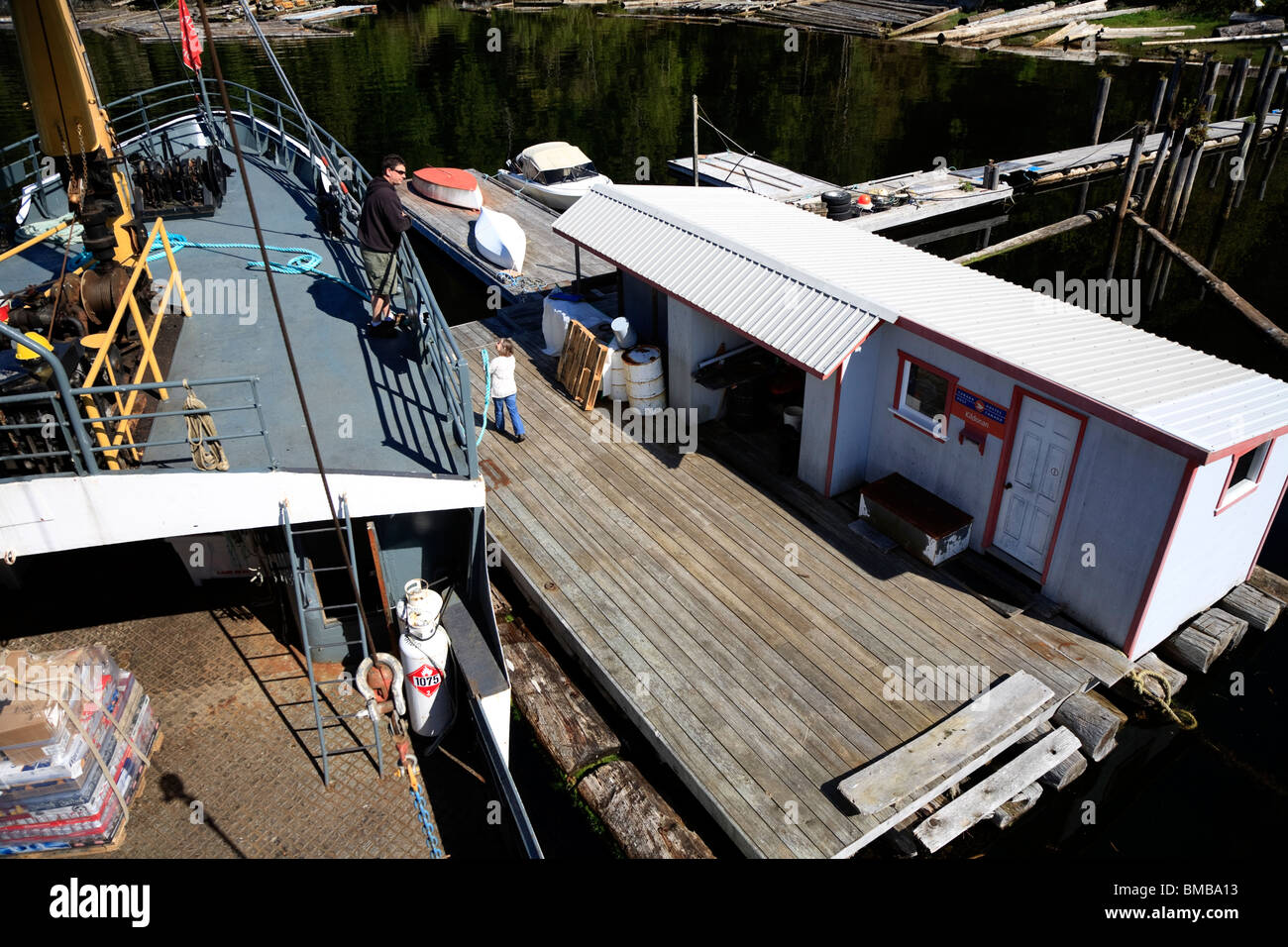 MV Frances Barkley ship delivering mail and freight at the floating ...