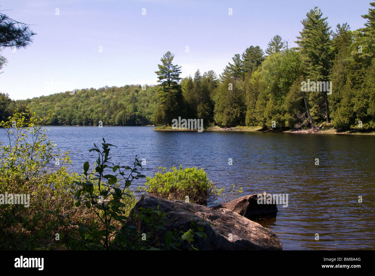 The Adirondack State Park New York. Water mountains and trees Stock ...