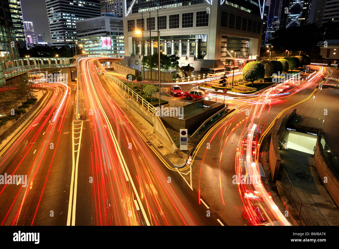 traffic in downtown, Hong kong Stock Photo - Alamy