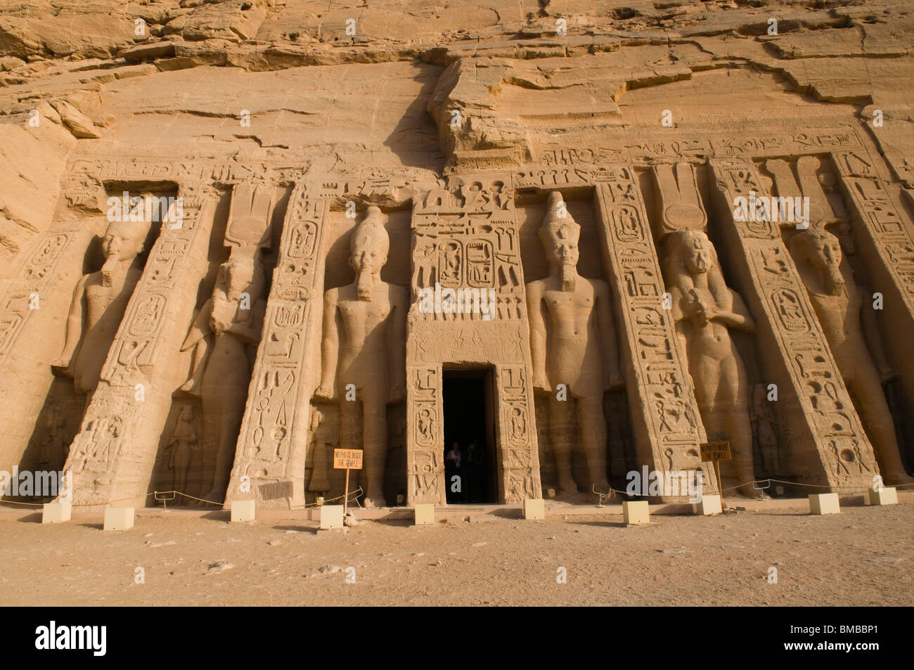 The Hathor Temple of Queen Nefertari at Abu Simbel in Egypt Stock Photo ...