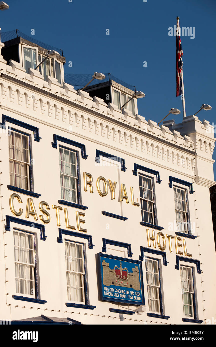 UK, England, Devon, Dartmouth, The Quay, Royal Castle Hotel Stock Photo ...