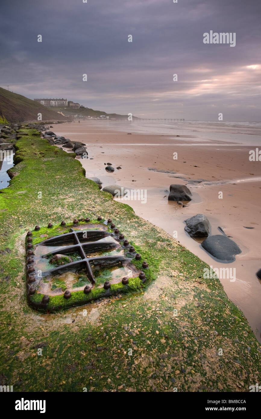Sewage Pipe inspection hatch, Saltburn-by-the-Sea, Cleveland, England ...