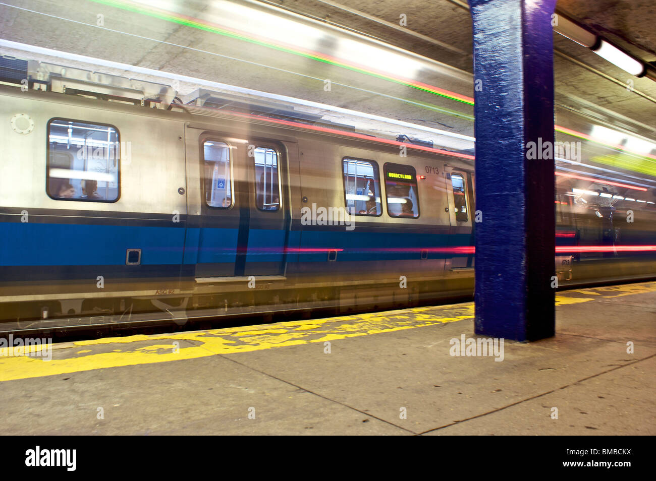 Blue subway train hi-res stock photography and images - Alamy