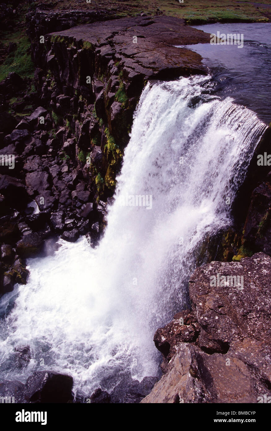 waterfall thingvellir pingvellir national park iceland fault line in ...