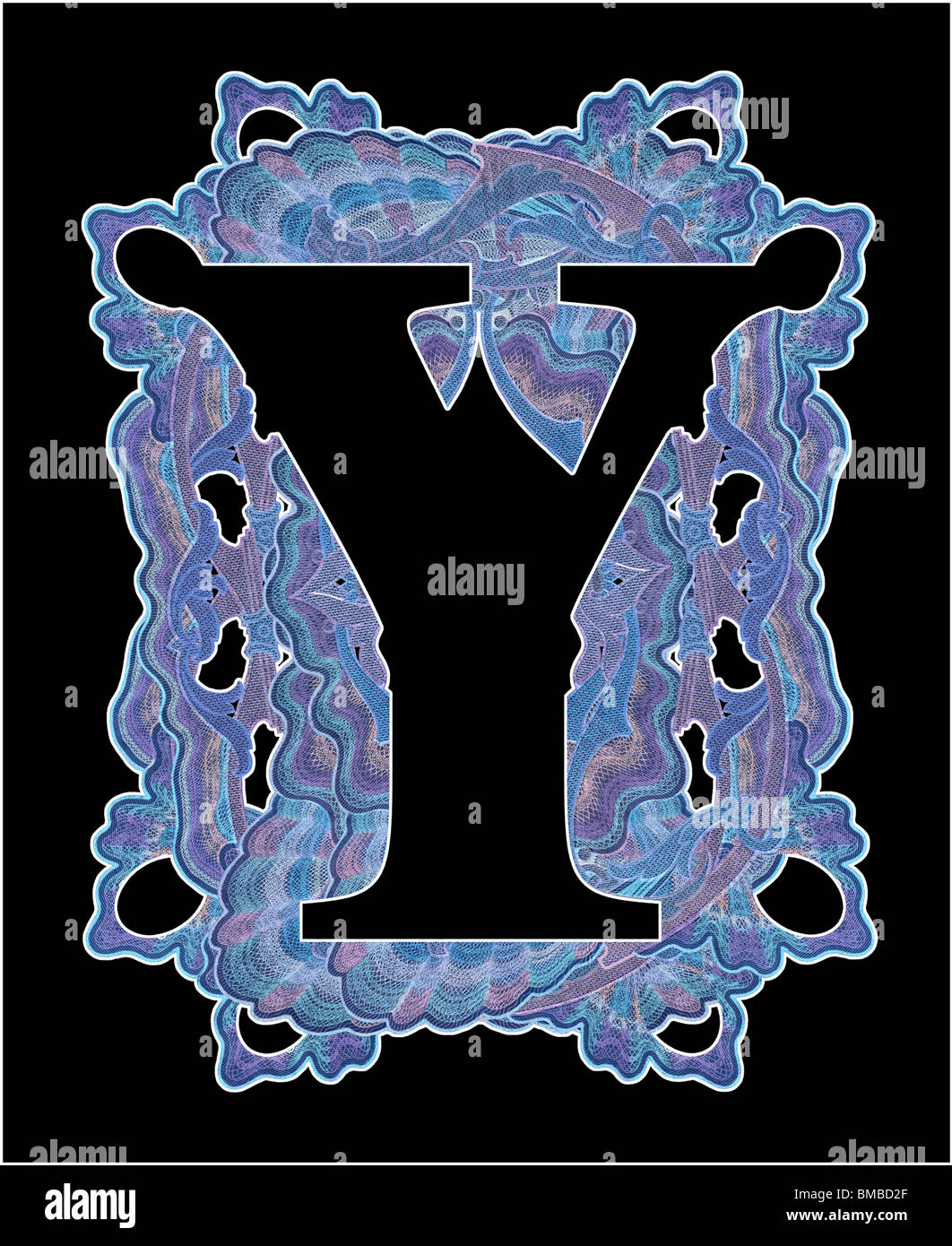Luxuriously illustrated old capital letter Y Stock Photo - Alamy
