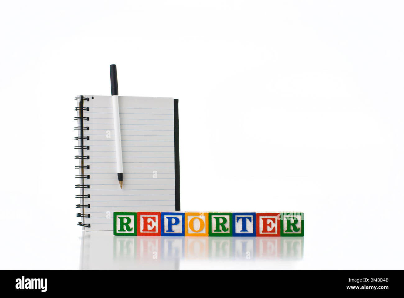 Journalist with a notebook Cut Out Stock Images & Pictures - Alamy