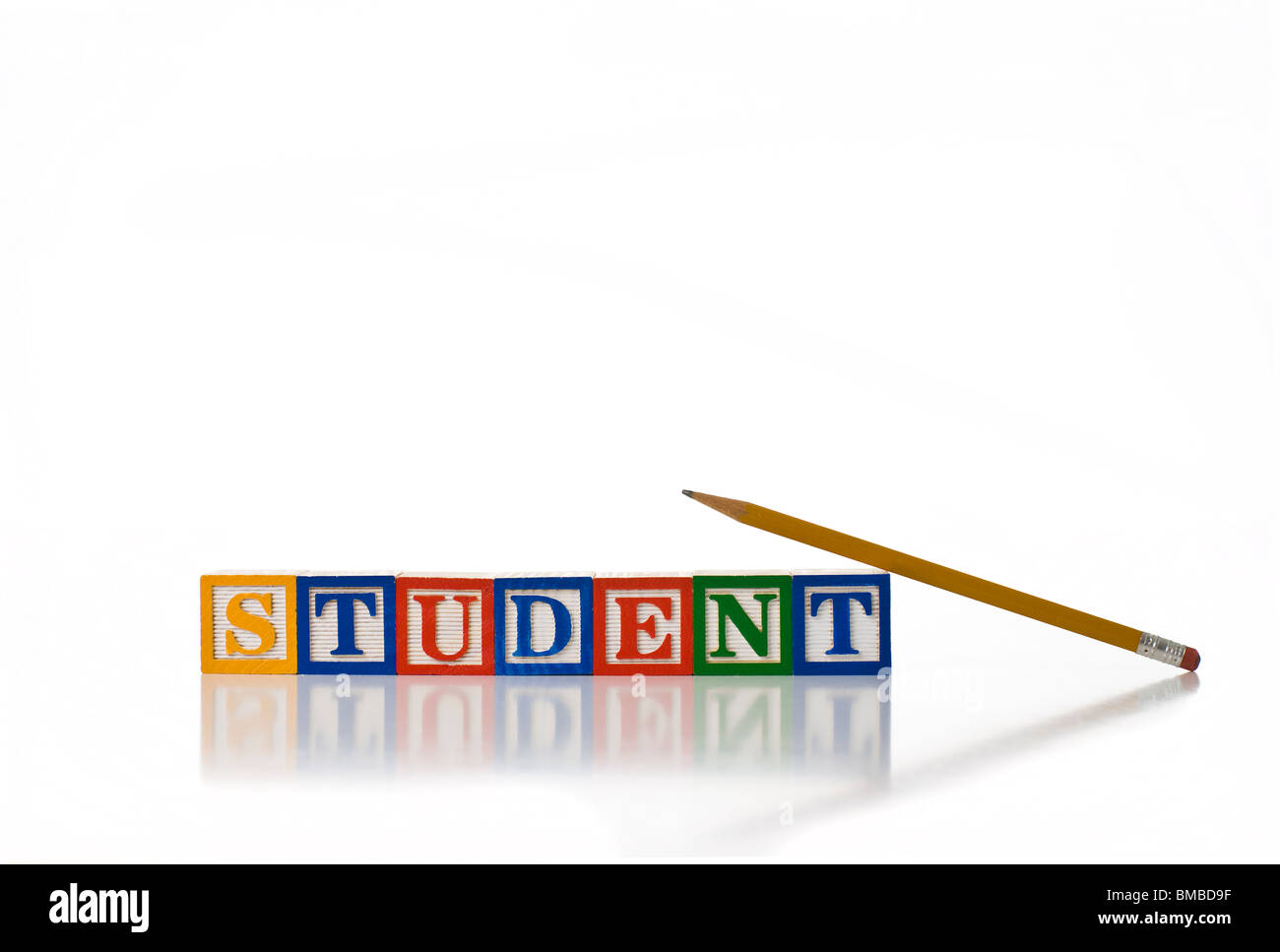 Colorful children's blocks spelling STUDENT with a pencil Stock Photo ...