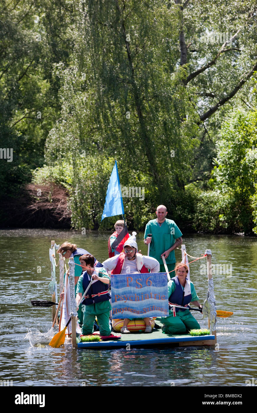 Float Race on the Ruhr River, Muelheim an der Ruhr, Ruhr area, Ruhr ...