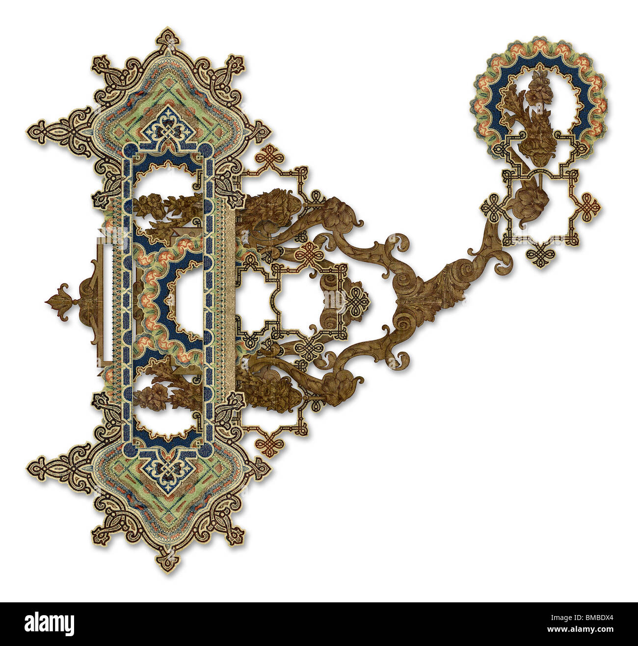 Luxuriously illustrated old capital letter "V Stock Photo - Alamy