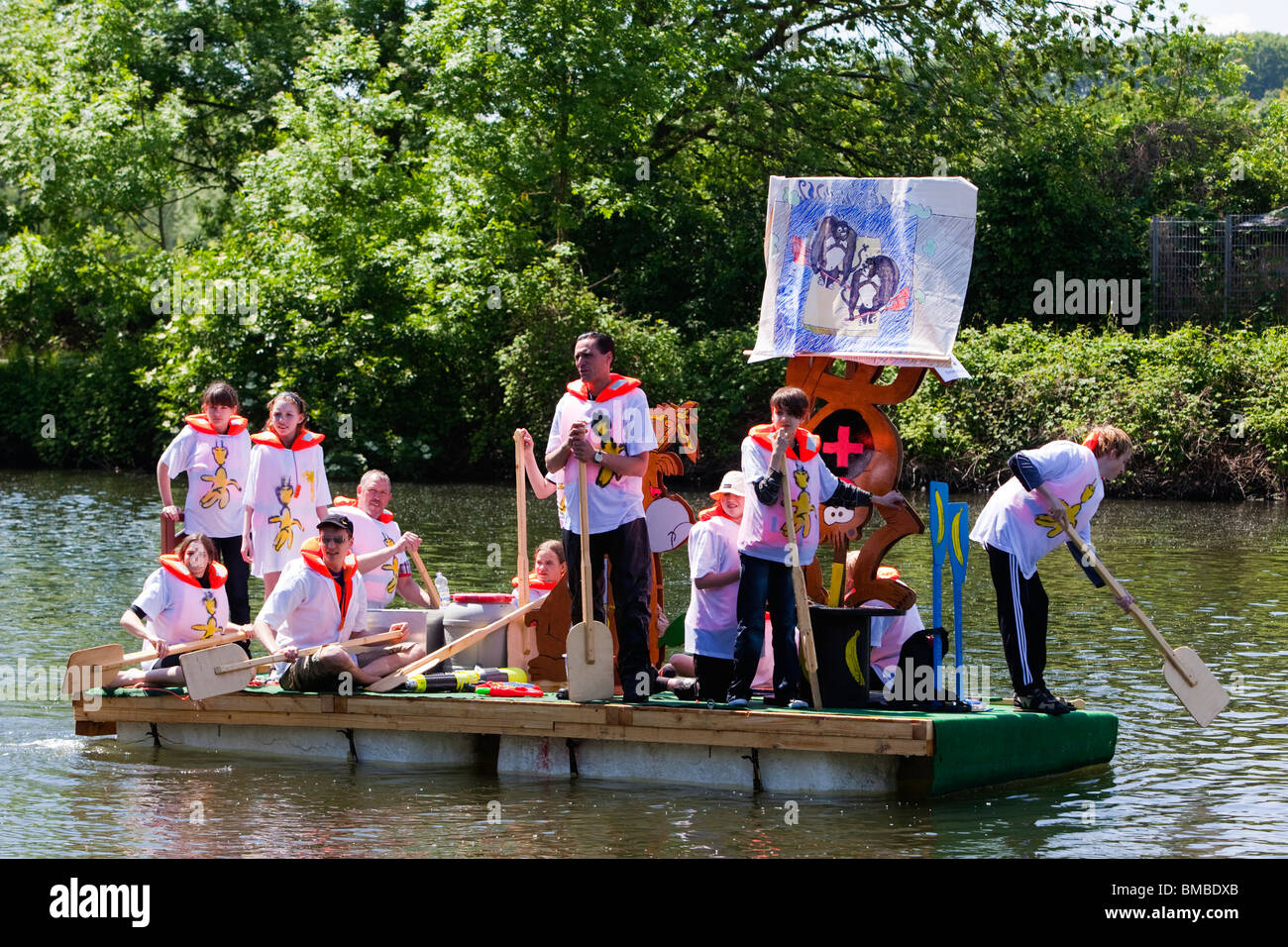 Float Race on the Ruhr River, Muelheim an der Ruhr, Ruhr area, Ruhr ...