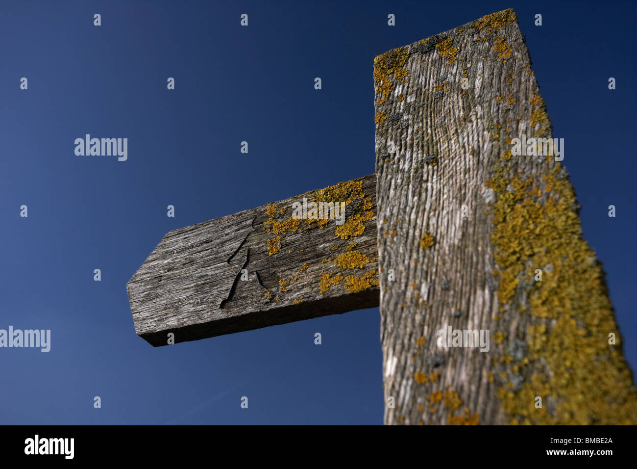 signpost indicating walking route footpath right of way in the ...