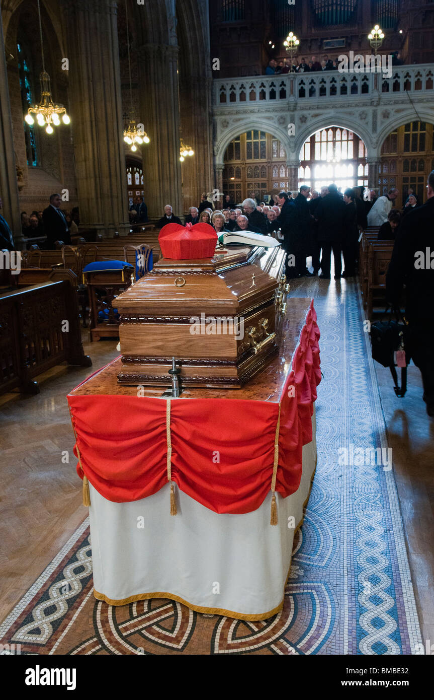 The coffin of Cardinal Cahal Daly in St Patrick's Cathedral, Armagh ...