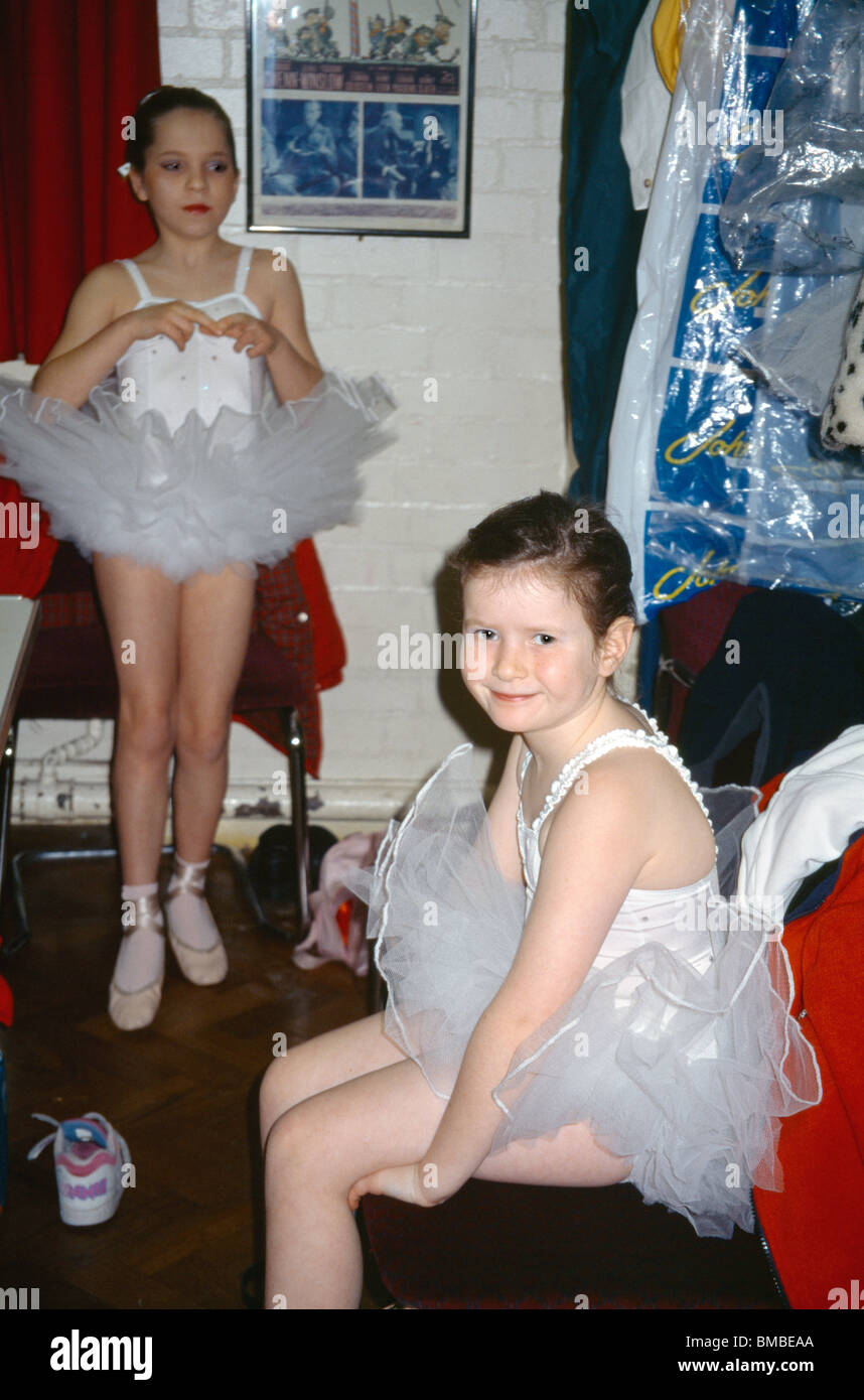 Girls Wearing Tutus Getting Ready For Ballet Performance Stock Photo ...