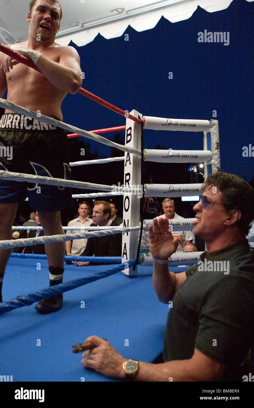 Sylvester Stallone at Boxing Event Stock Photo - Alamy