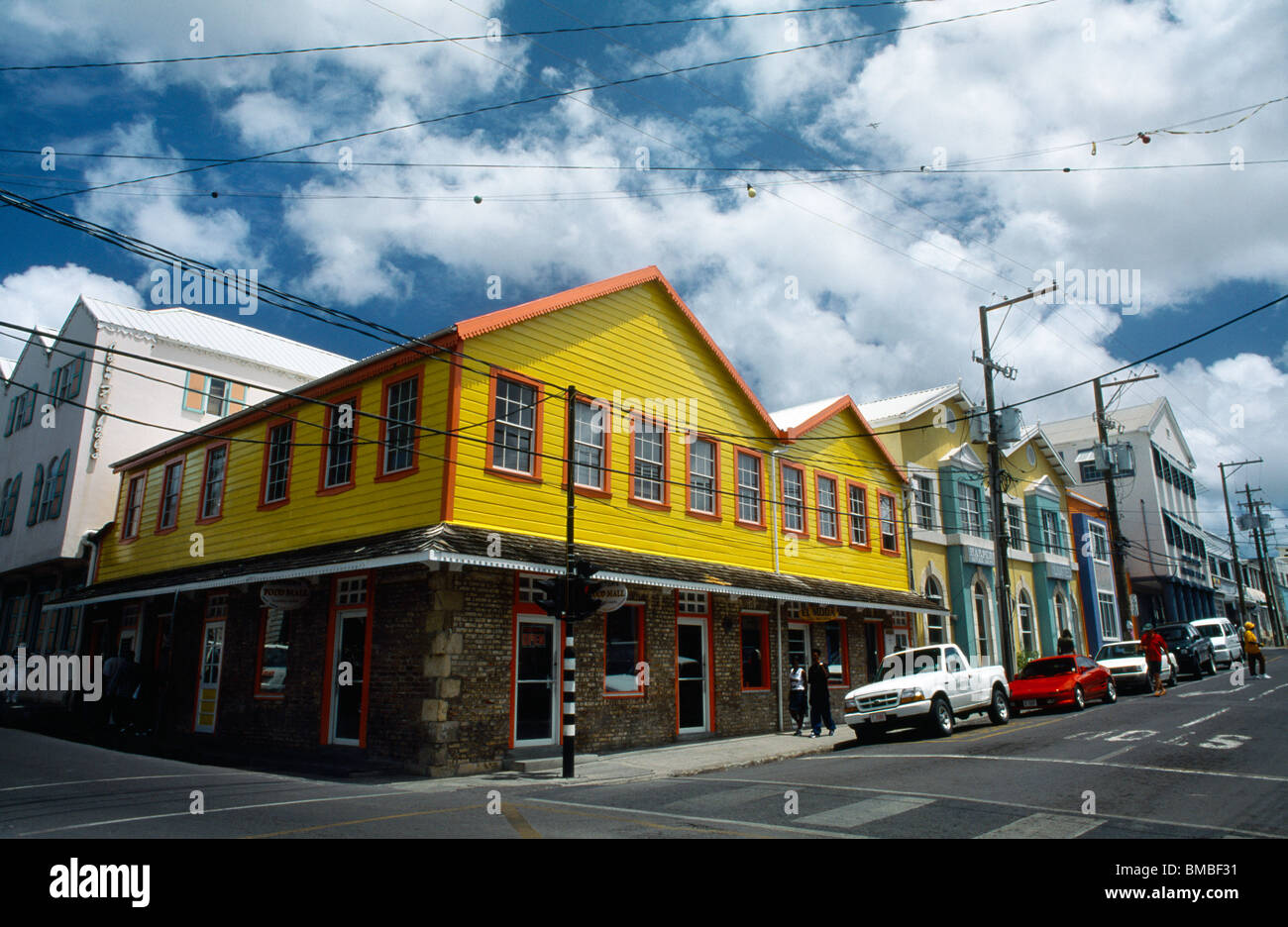 St John's Antigua Shops Street Scene Stock Photo - Alamy
