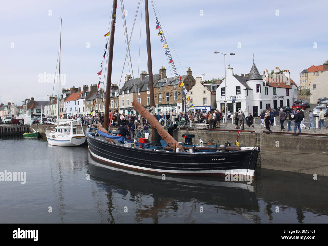 historic sailing ship Reaper at Anstruther waterfront Fife Scotland May ...