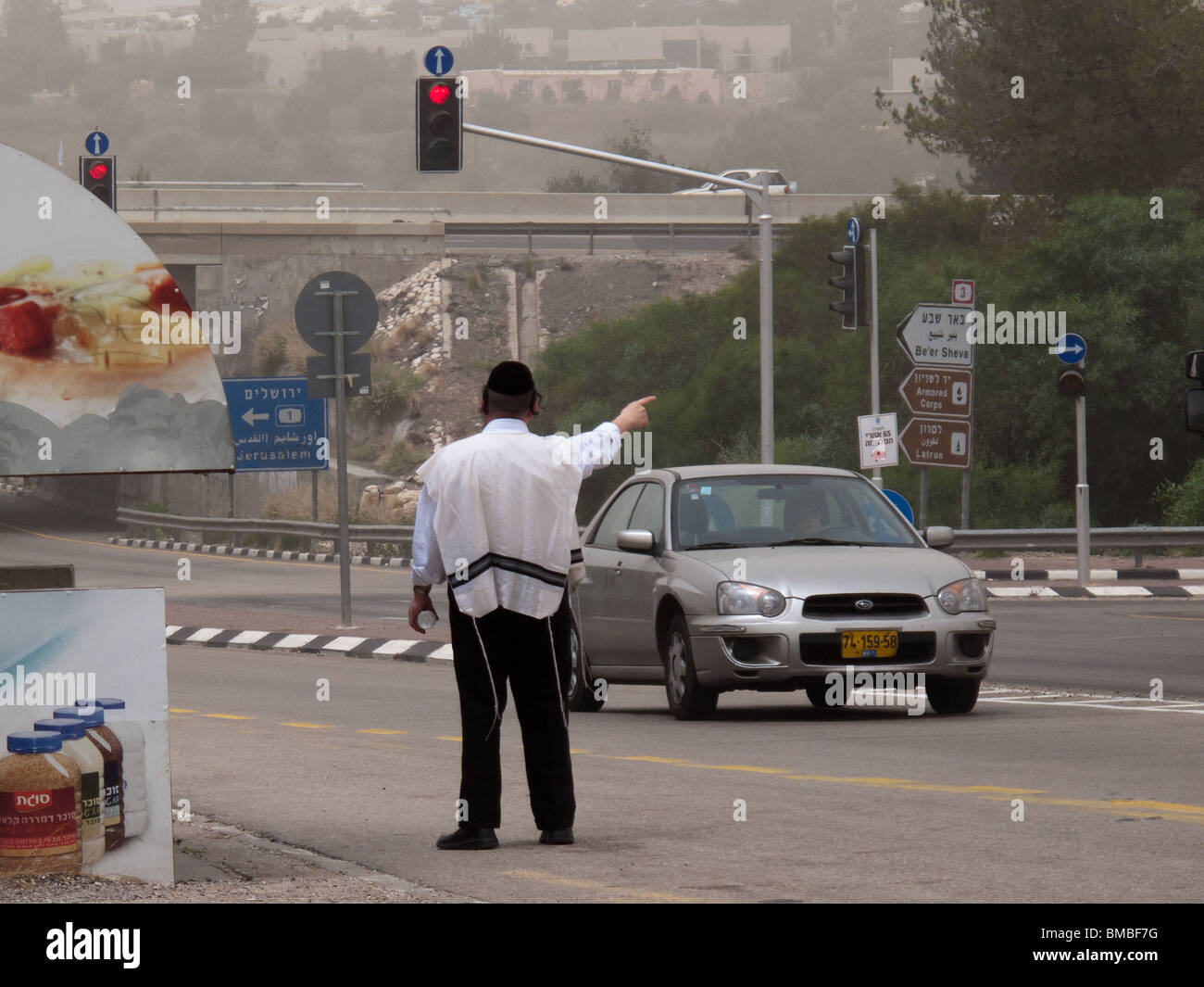 Religious Jewish man Hitching A Ride Stock Photo - Alamy